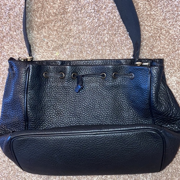 Prada | Bags | Authentic Prada Black Pebbled Leather Drawstring Handbag ...